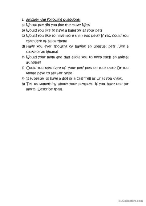 My Pet Havehas Got General Gramma English Esl Worksheets Pdf And Doc