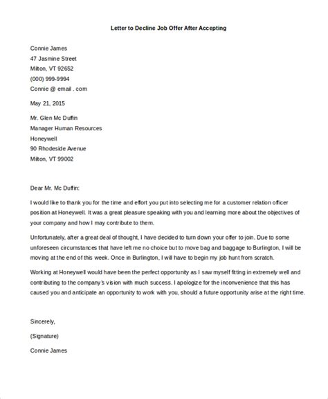 Decline Offer Letter Sample Database Letter Template Collection