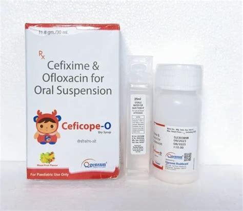 Cefixime Ofloxacin Oral Suspension Dry Syrup For Commercial Packaging
