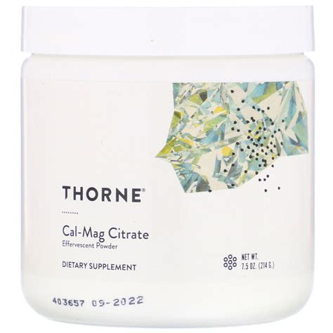 Thorne Research Cal Mag Citrate Effervescent Powder 75 Oz 214 G
