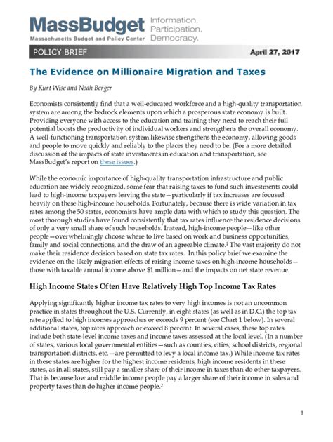 Fillable Online The Evidence On Millionaire Migration And Taxes Fax Email Print Pdffiller