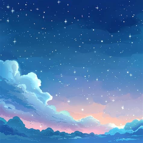 Dreamy Night Sky With Clouds And Stars Premium Ai Generated Image