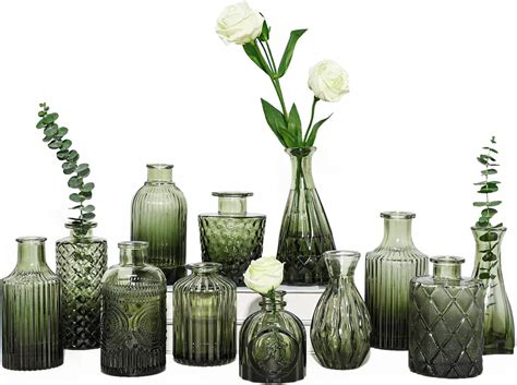 12pcs Glass Bud Vases Set Mini Vintage Vases For Flowers Michaels