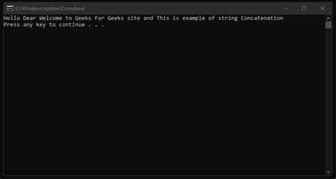 Batch Script String Concatenation Geeksforgeeks