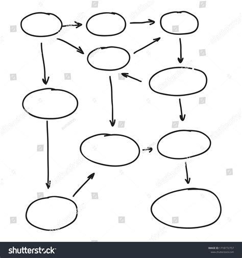 Vektor Stok Hand Drawn Process Diagram Hierarchy Chart Tanpa Royalti