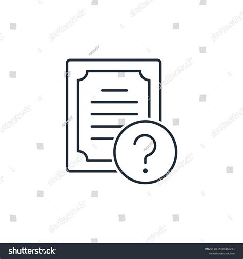 Document Question Mark Information Requiring Clarification Stock Vector