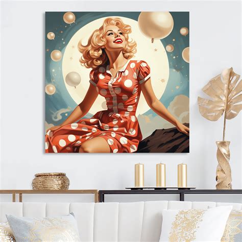 Mercer41 Golden Glamour Woman Pop Art Pin Up Pop Art Metal Wall Art