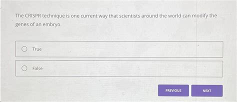 Solved The Crispr Technique Is One Current Way That