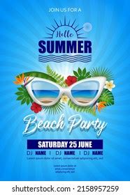 Summer Beach Party Vector Design Beach Stock Vector (Royalty Free ...