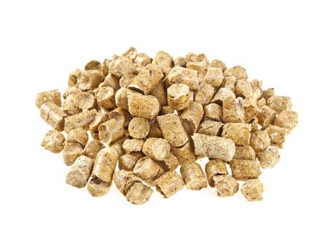 Pelleted Compound Feed Isolated On White Background Wheatfeed Pellets