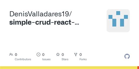 GitHub DenisValladares19 Simple Crud React Express Mysql