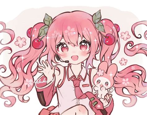 Hatsune Miku Sakura Miku And My Melody Vocaloid And More Drawn By Neko To Tsuki Danbooru