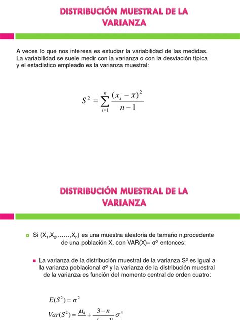 Distribucion Muestral De La Varianza Pdf