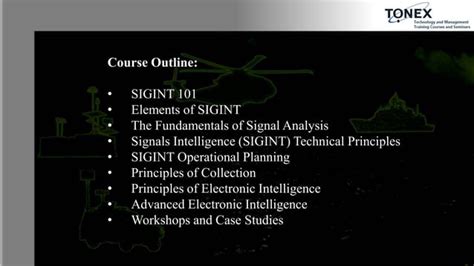 Sigint Training Course Signals Intelligence Sigint Training Bootcamp Pptx