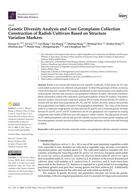 Pdf Genetic Diversity Analysis And Core Germplasm Collection