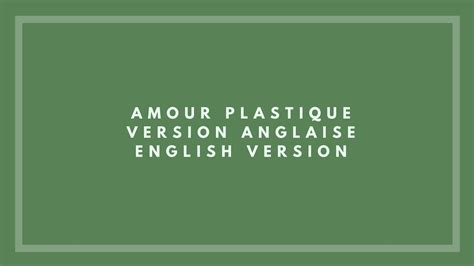 Amour Plastique Videoclub English Translation Cover YouTube