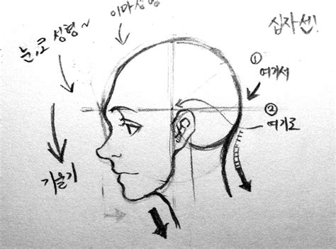 대전미술학원 [ 얼굴그리는법 옆모습 얼굴그리기 사람얼굴 그리는 방법 소개 ] 대전 노은 씨앤씨 미술학원 애니스타 만화반