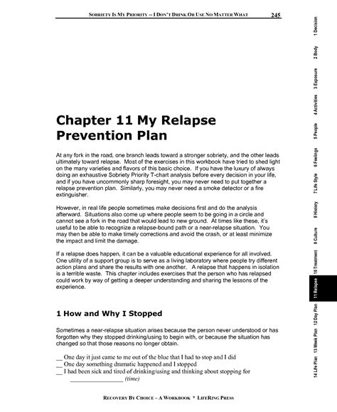 19 Relapse Prevention Worksheets Pdf