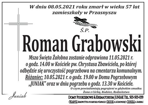 Roman Grabowski Lat 57 Kurierprzasnyski