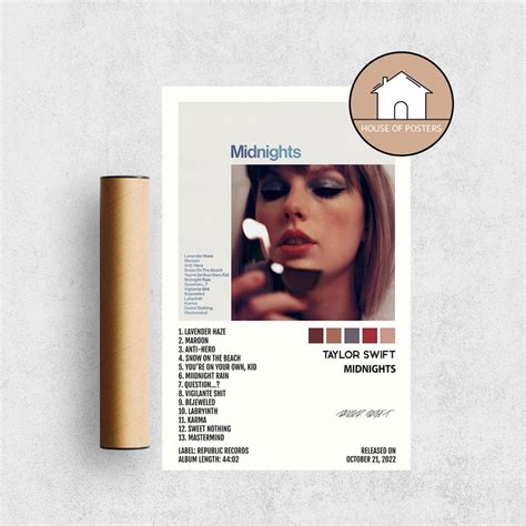 Taylor Swift Midnights Poster Taylor Swift Album Cover Etsy Ireland