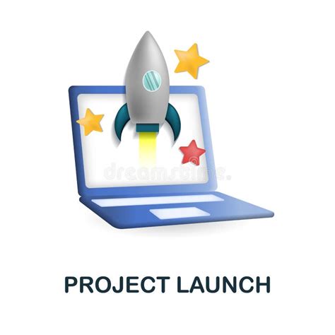 Project Launch Icon 3d Illustration From Web Development Collection