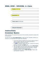 ENGL 2050 5052ONL 1 1 Quiz Docx ENGL 2050 5052ONL 1 1 Quiz Points