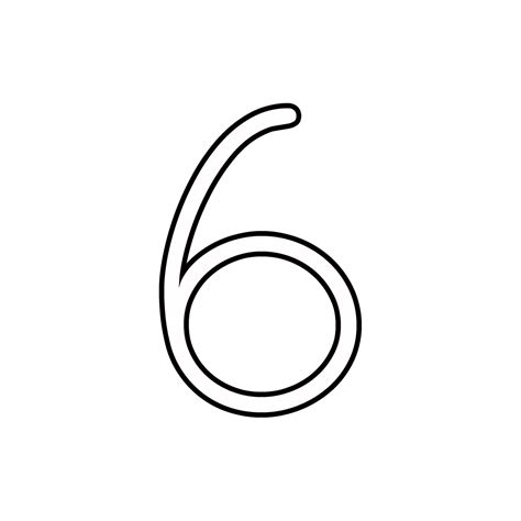 Letters And Numbers Number 6 Six Cursive