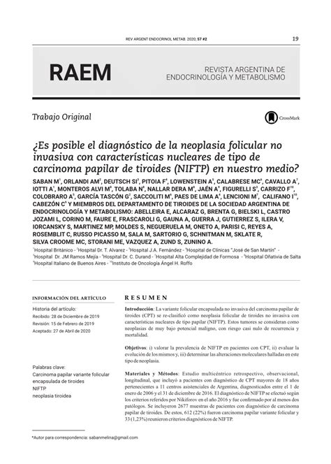 Pdf ¿es Posible El Diagnóstico De La Neoplasia Folicular No Invasiva