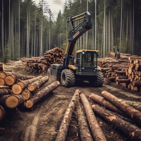 Premium Ai Image Log Spruce Trunks Pile Sawn Trees From The Forest