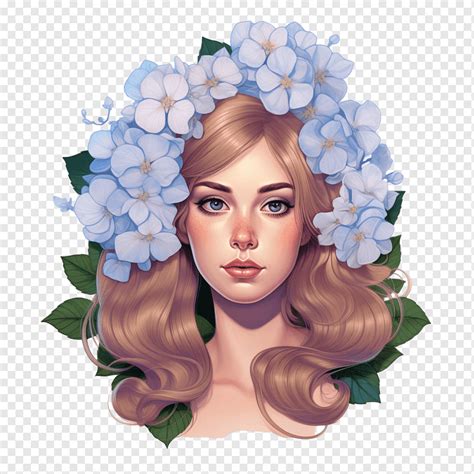 Gadis Hiasan Kepala Bunga Hydrangea Png Pngwing