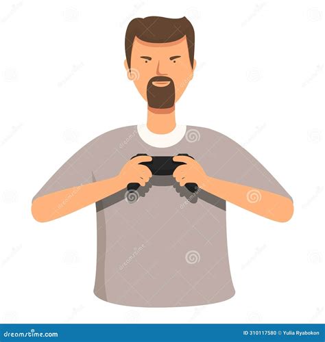 Controller Character Icon Cartoon Vector Room Tv Game Stock Vector