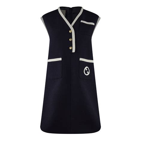 Gucci Retro Tweed Mini Dress Women Admiral Dk B Flannels