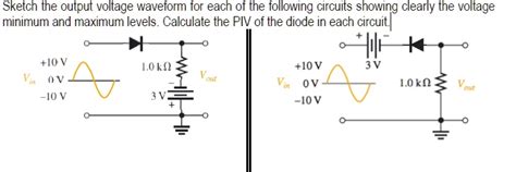 sketch the output voltage waveform for each of the following circuits showing clearly the
