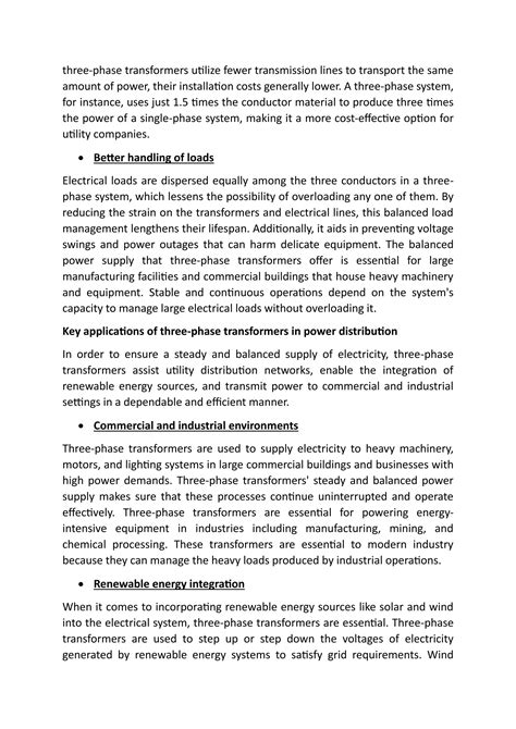The Role Of Three Phase Transformers In Power Distribution Pdf