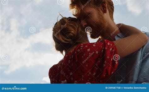 Loving Couple Dance Outdoors Closeup Married Lovers Feel Close Touch