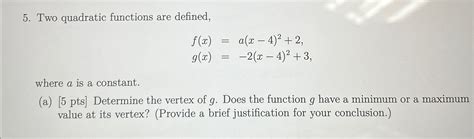 Solved Two Quadratic Functions Are