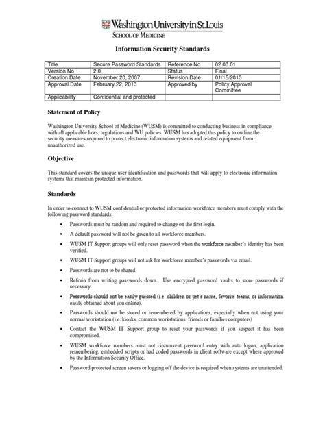 Secure Password Standards Pdf Password Information Security