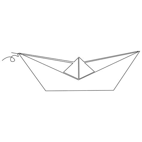 Premium Vector Continuous Paper Boat Single Line Outline Vector Art