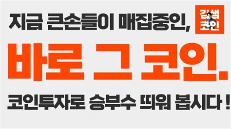 지금 큰 손들이 매집 중인 바로 그 코인 Top3 Youtube