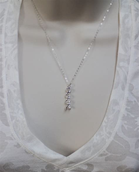 Silver Or Gold Dna Necklace Or Bracelet Science Jewelry 3d Etsy