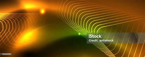 테크노 빛나는 배경 네온 빛 효과와 간단한 형태와 미래의 어두운 템플릿 벡터 0명에 대한 스톡 벡터 아트 및 기타 이미지 0명 네온 디자인 Istock