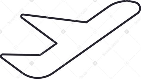 White Linear Plane Png Svg