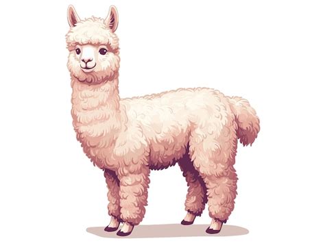 Cute Alpaca Cartoon Vector Style White Background Premium Ai