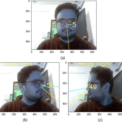 Output For Head Pose Estimation Model A Examinee In A Frontal Stable