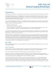 CHAPTER AUDIT SCOPE AND STATISTICAL SAMPLING METHODOLOGIES Pdf Chapter Audit Scope And
