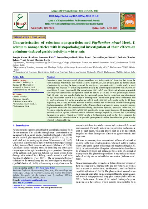 Pdf Characterisation Of Selenium Nanoparticles And Phyllanthus Niruri