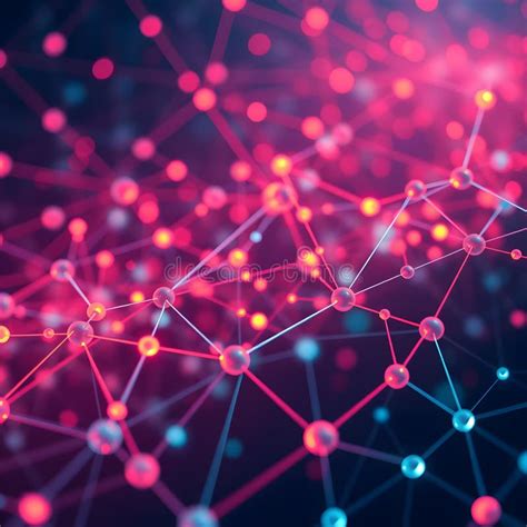 Colorful Network Of Interconnected Nodes And Lines In A Digital Setting Stock Illustration