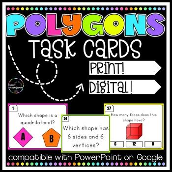 Polygons Task Cards Digital Classifying Naming And Sorting Activities
