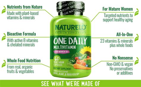 NATURELO One Daily Multivitamin for Women (50+) - with Natural Food ...
