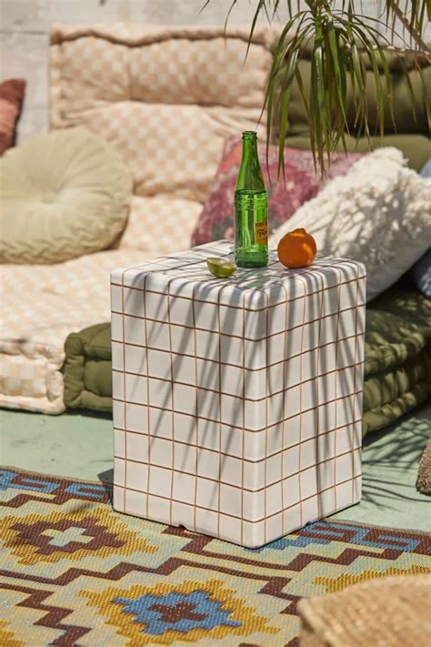 Short Tiled Indooroutdoor Side Tablenightstand Urban Outfitters